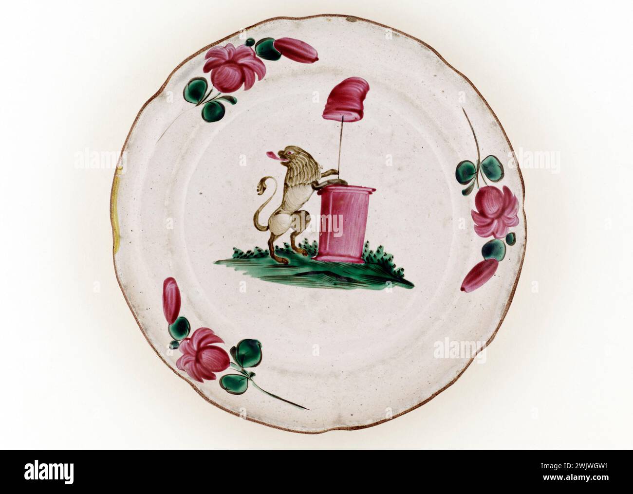 Anonymous. Lion plate. Earthenware. Paris, Carnavalet museum. 71683-44 ...