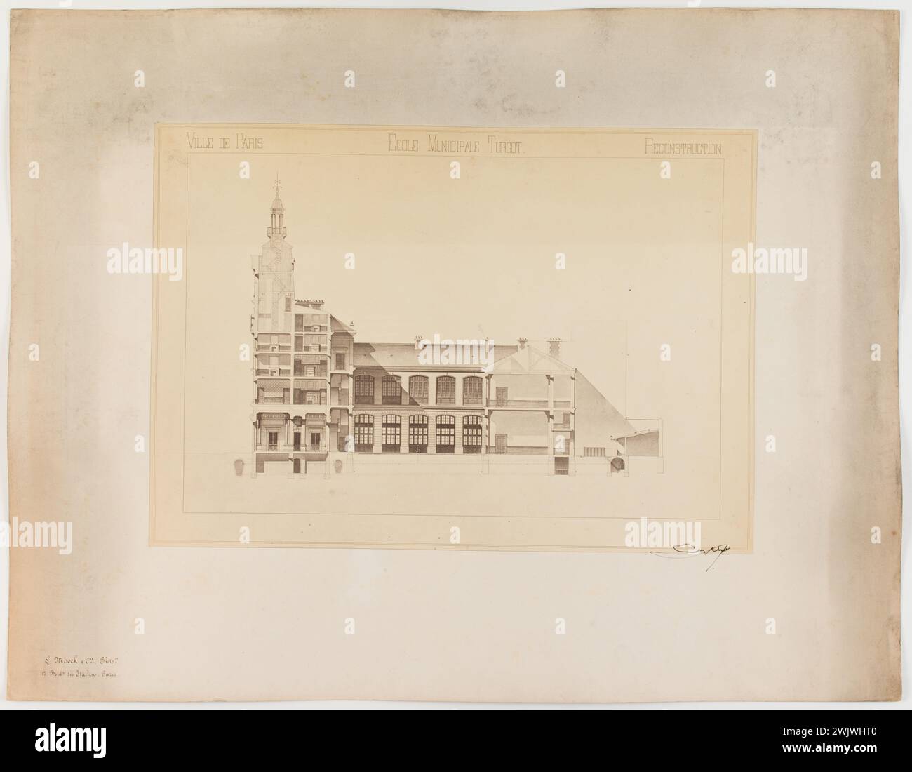 Cup of reconstruction of the Turgot municipal school, rue Turbigo ...
