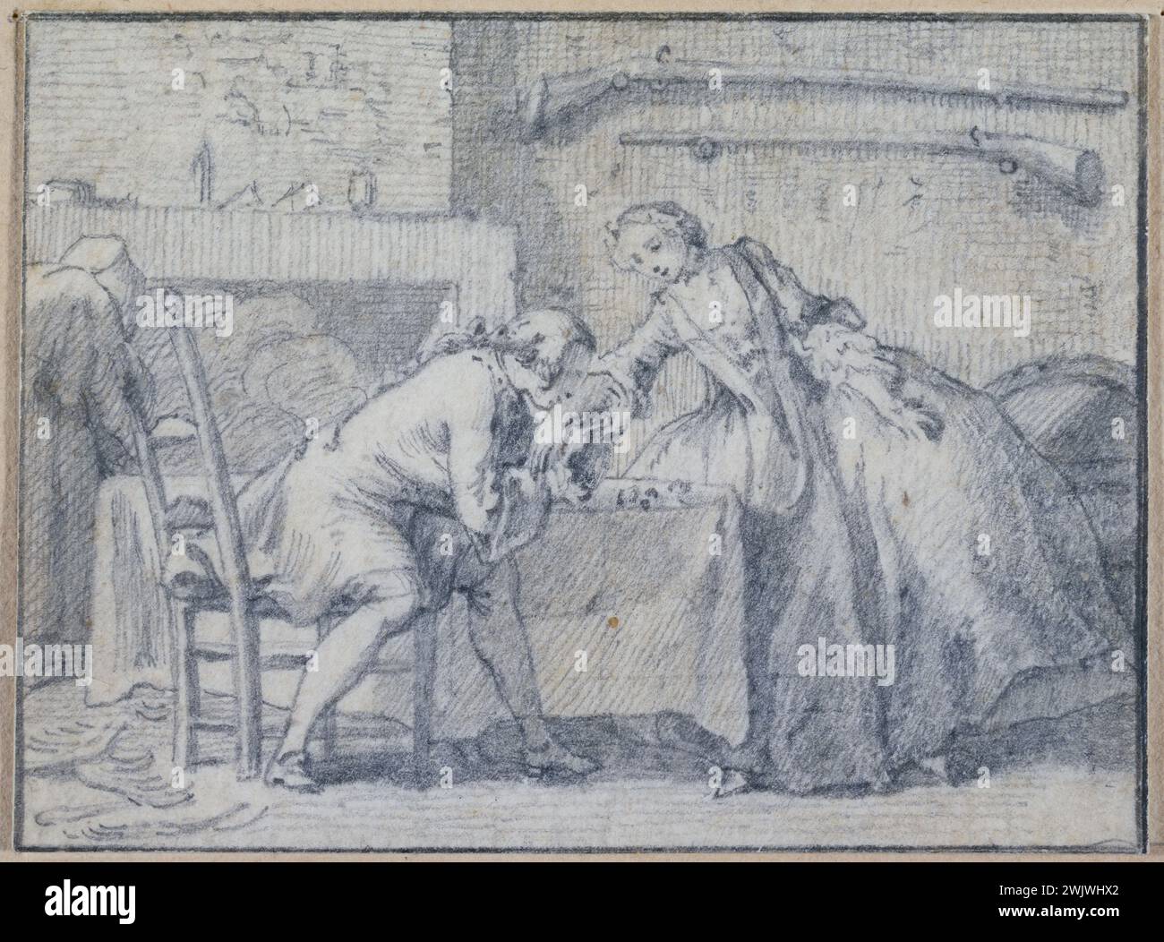 Charles-Nicolas Cochin (1715-1790). "Le Faucon, illustration for the ...