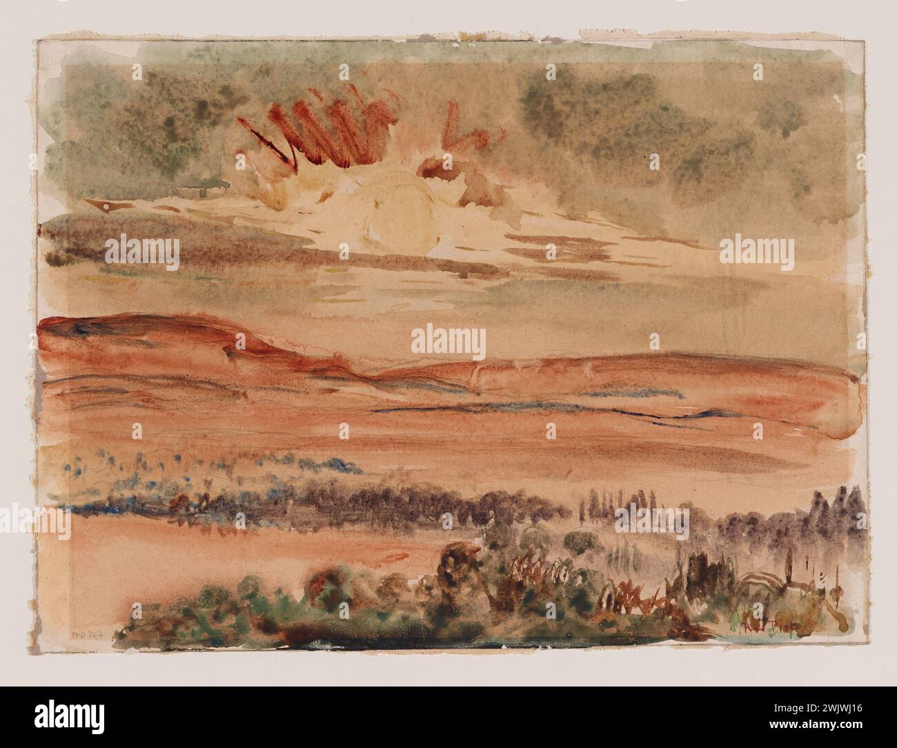 Piot, René (n.1869-01-17-D.1934-04), landscape in the setting sun (main ...