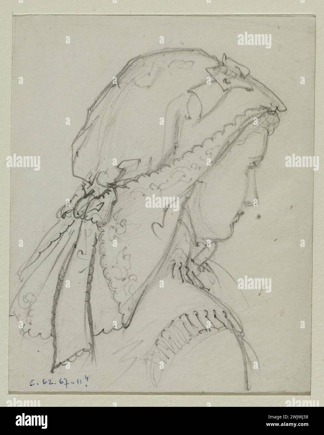 Anaïs Toudouze (1822-1899). "Woman with a passing pass". Drawing for ...