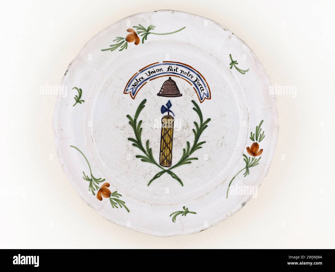 Anonymous. Plate "Our union is our strength". Earthenware. Paris ...