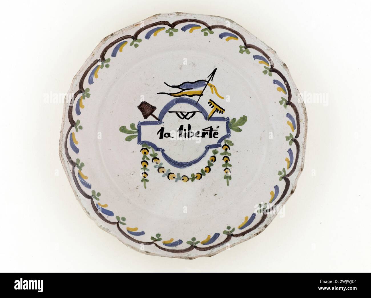 Anonymous. "W Liberty" plate. Earthenware. Paris, Carnavalet museum ...