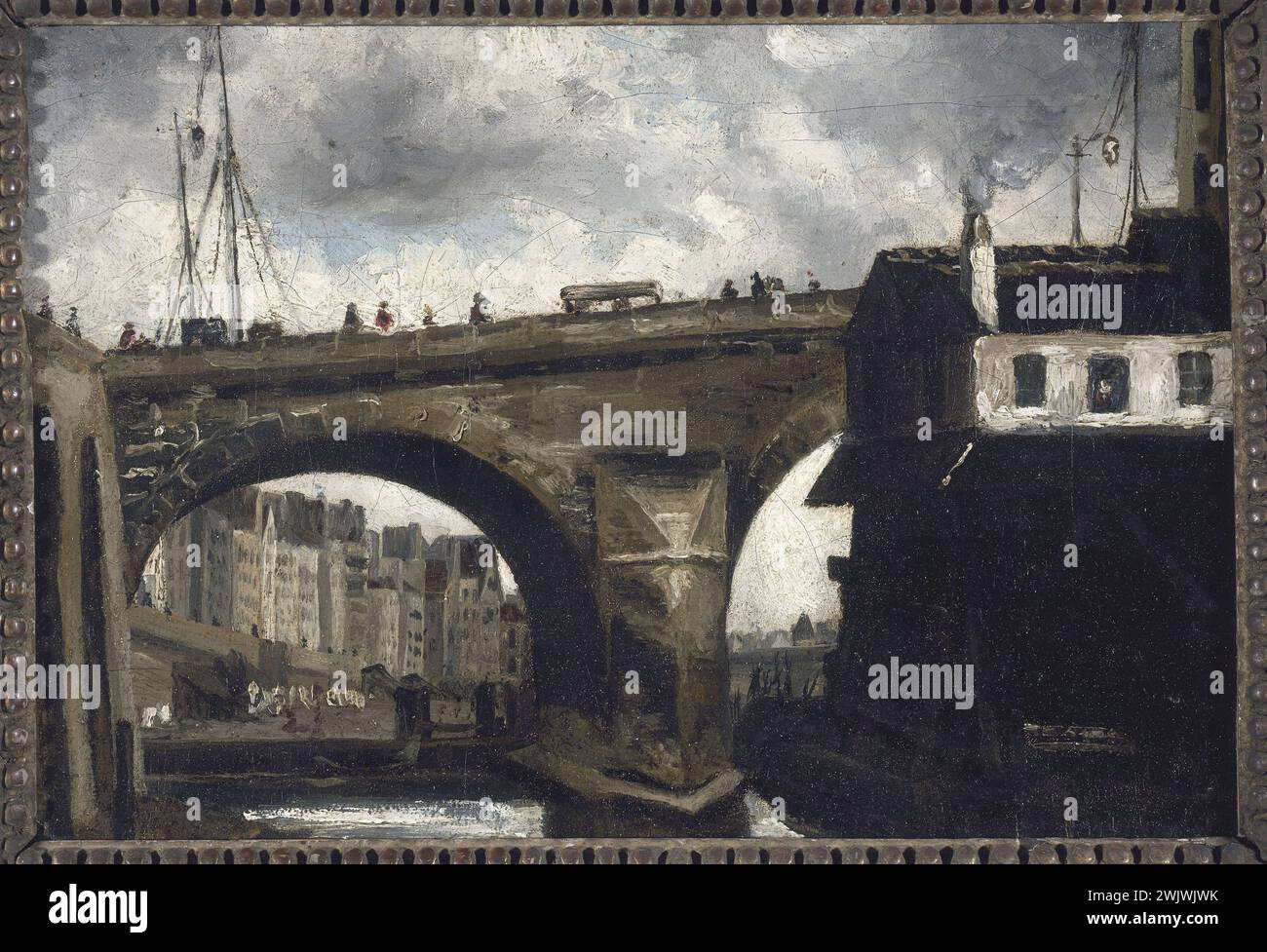 Louis Godefroy Jadin (1805-1882). "The Notre-Dame pump". Oil on canvas ...