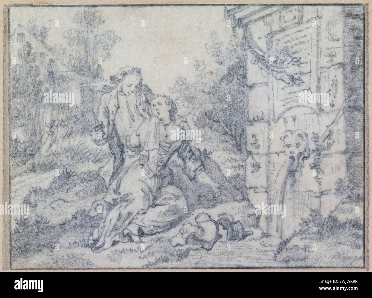 Charles-Nicolas Cochin (1715-1790). "The jug, illustration for the ...