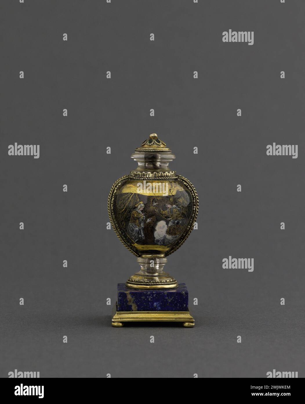 Anonymous Italian. Small monument in the shape of an urn. Painting ...