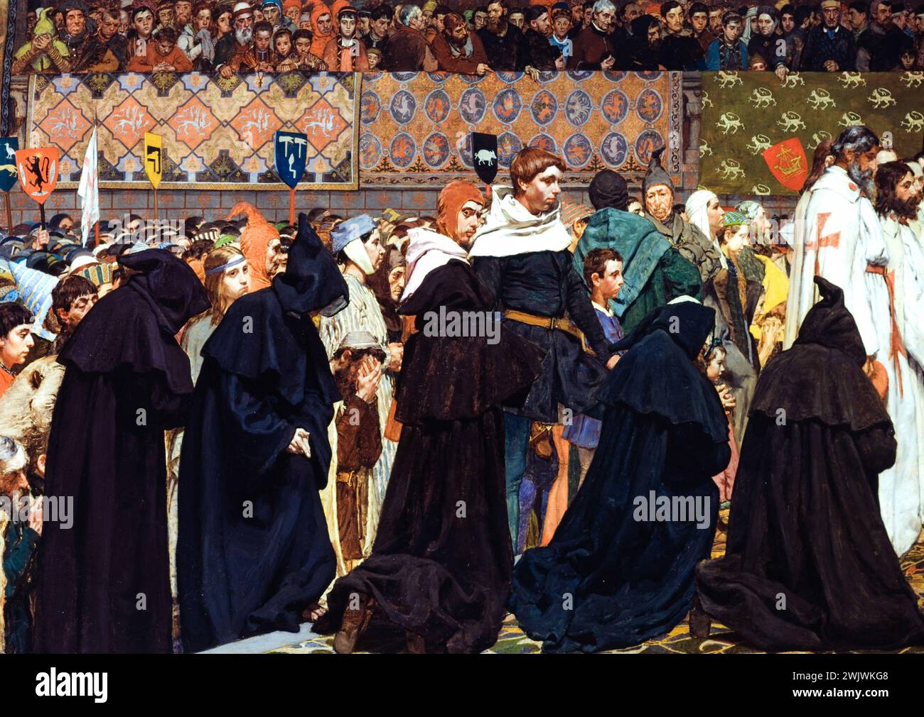 Jan Van Beers (1852-1927). "The funeral of Charles Le Bon, count of ...