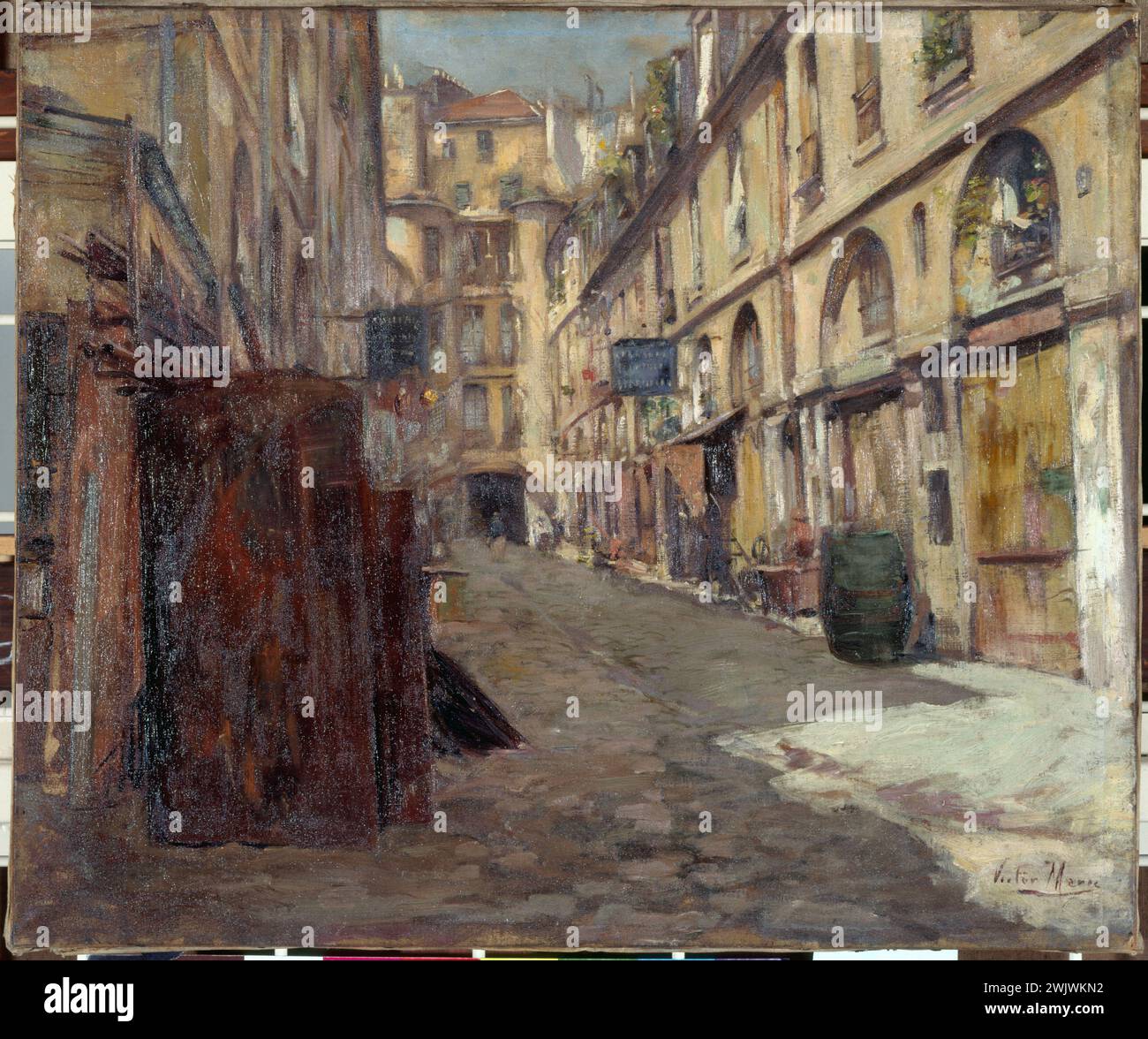 Victor Marec (1862-1920). "The Dragon Court, rue de Rennes". Oil on ...