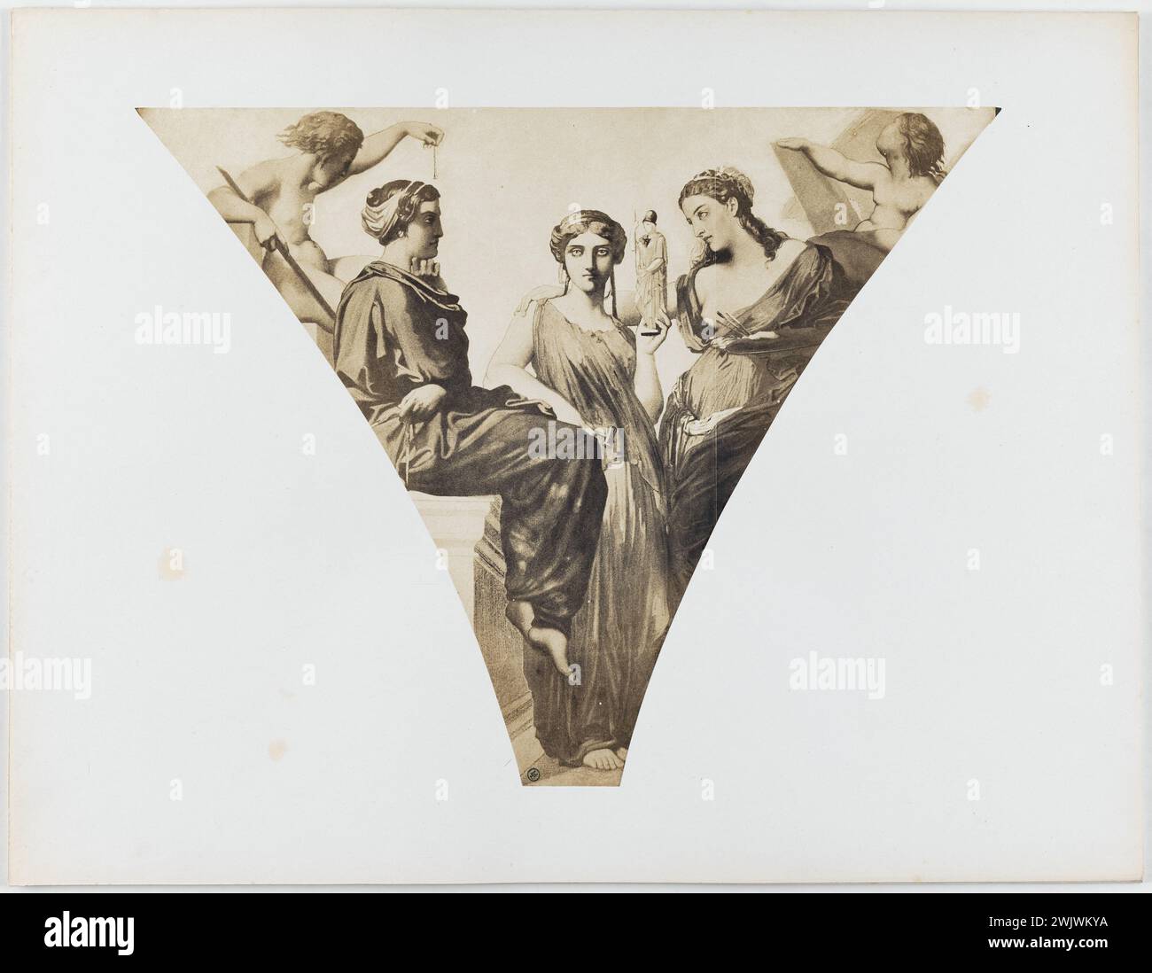 Le Gray, Gustave. Murale paintings by Henri Lehmann, from the Hall of ...