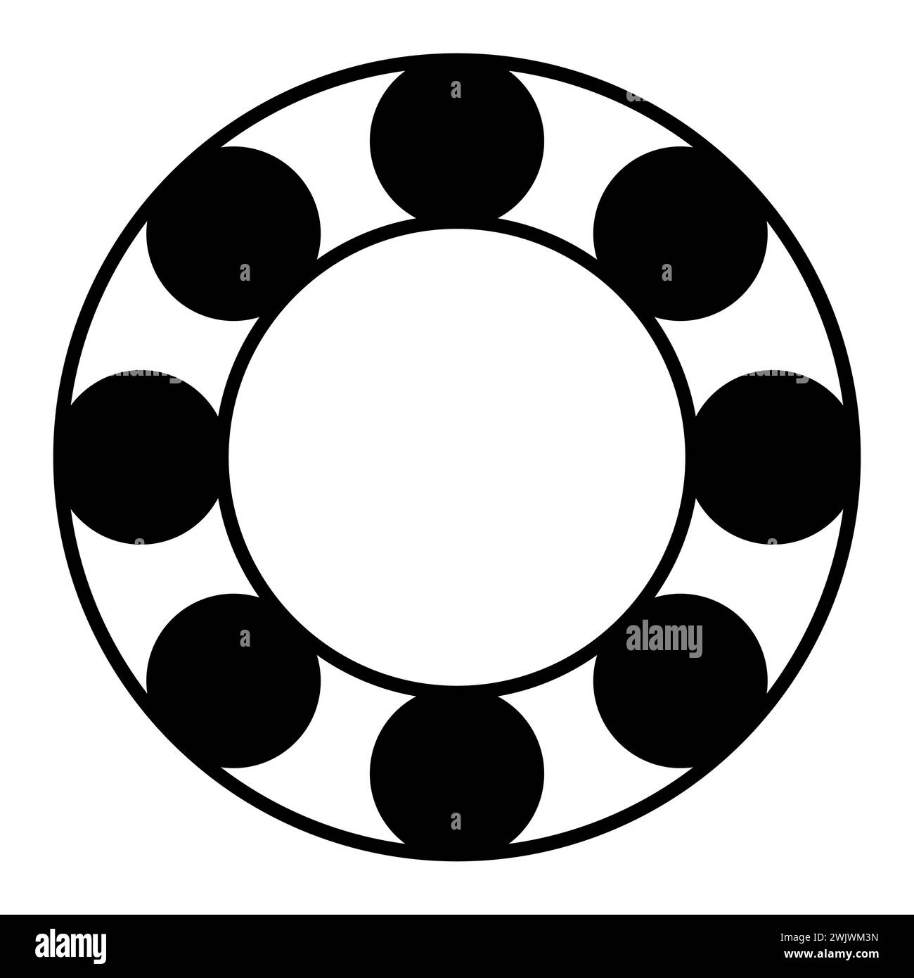 Bearing wheel icon, rolling ball sign, flat web design vector ...