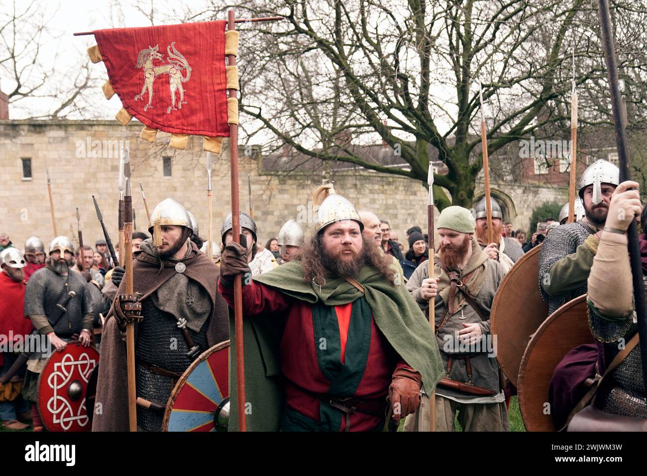 Viking re-enactors during the Jorvik Viking Festival in York. The ...