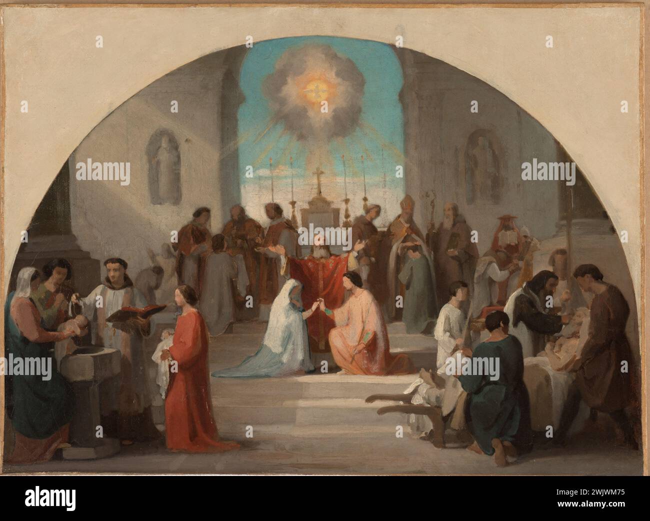 Paul Jourdy (1805-1856). "Sketch for the Sainte-Elisabeth church: the ...