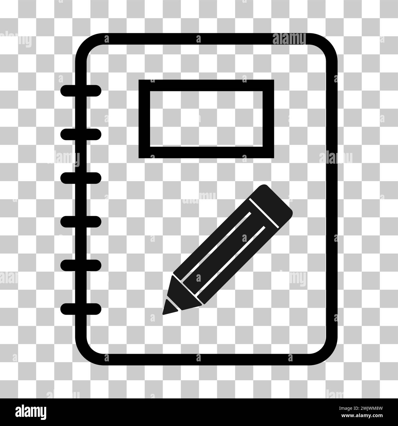 Spiral notebook icon, paper blank page symbol, note web flat vector ...