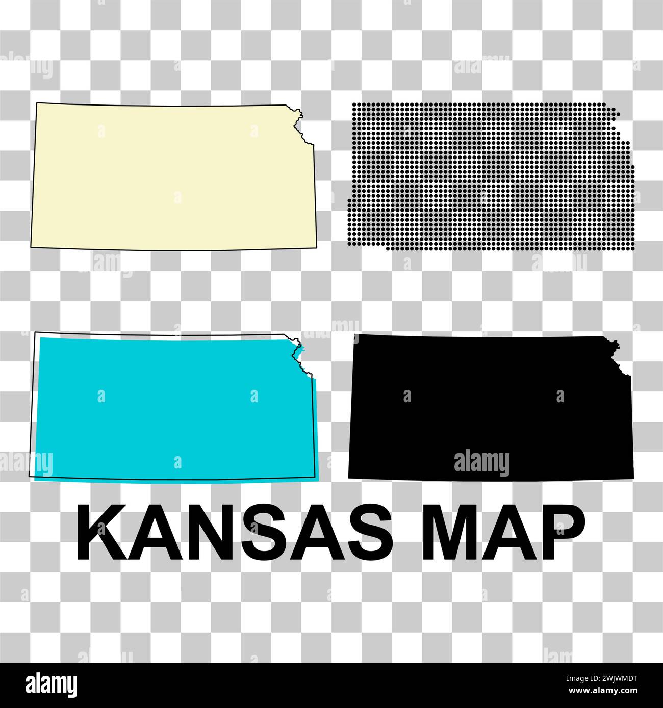 Kansas map cut hi-res stock photography and images - Alamy