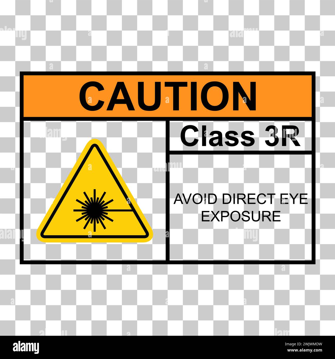 Laser radiation danger class 3R label icon, safety information symbol ...