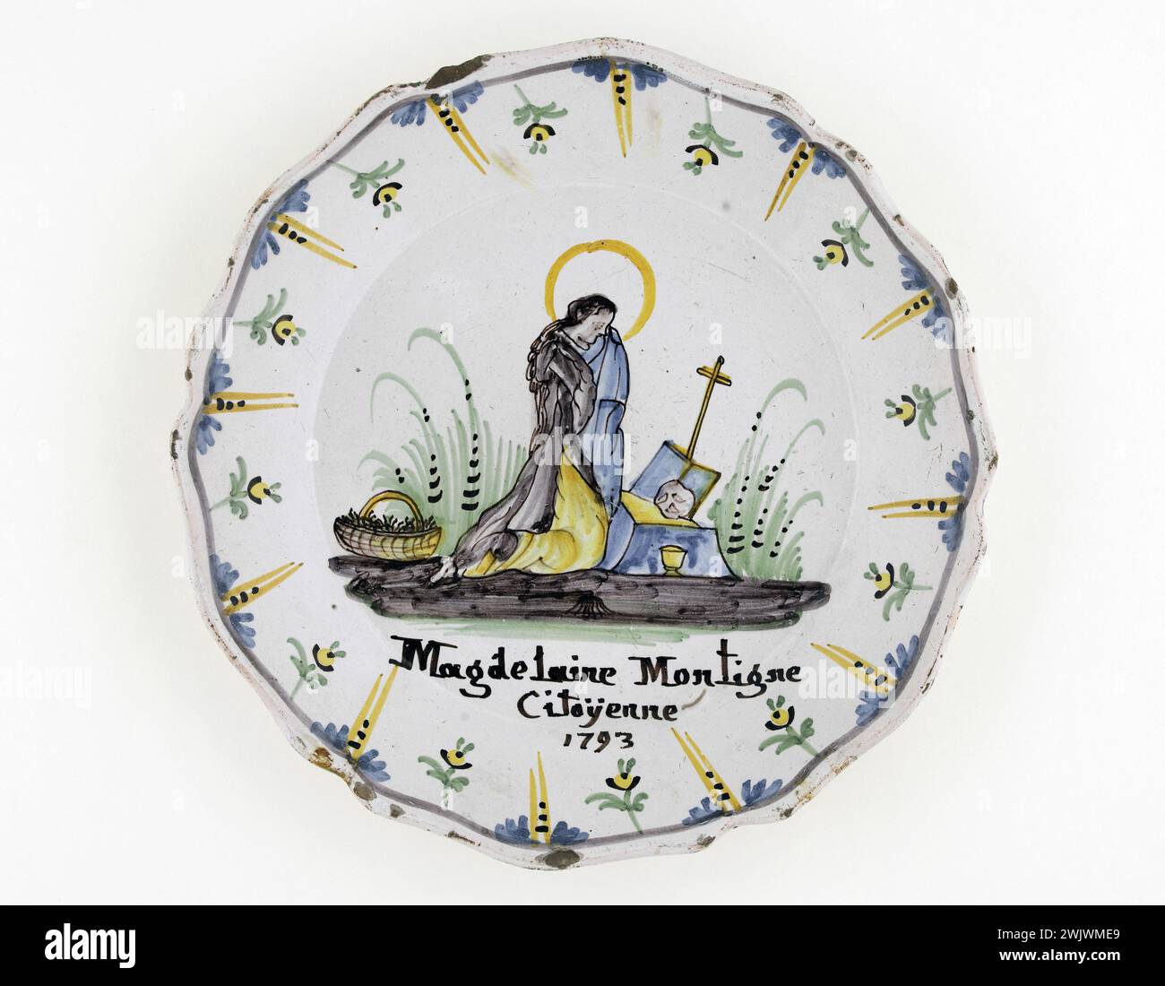 Anonymous. Patronymic plate. Earthenware. Paris, Carnavalet museum ...