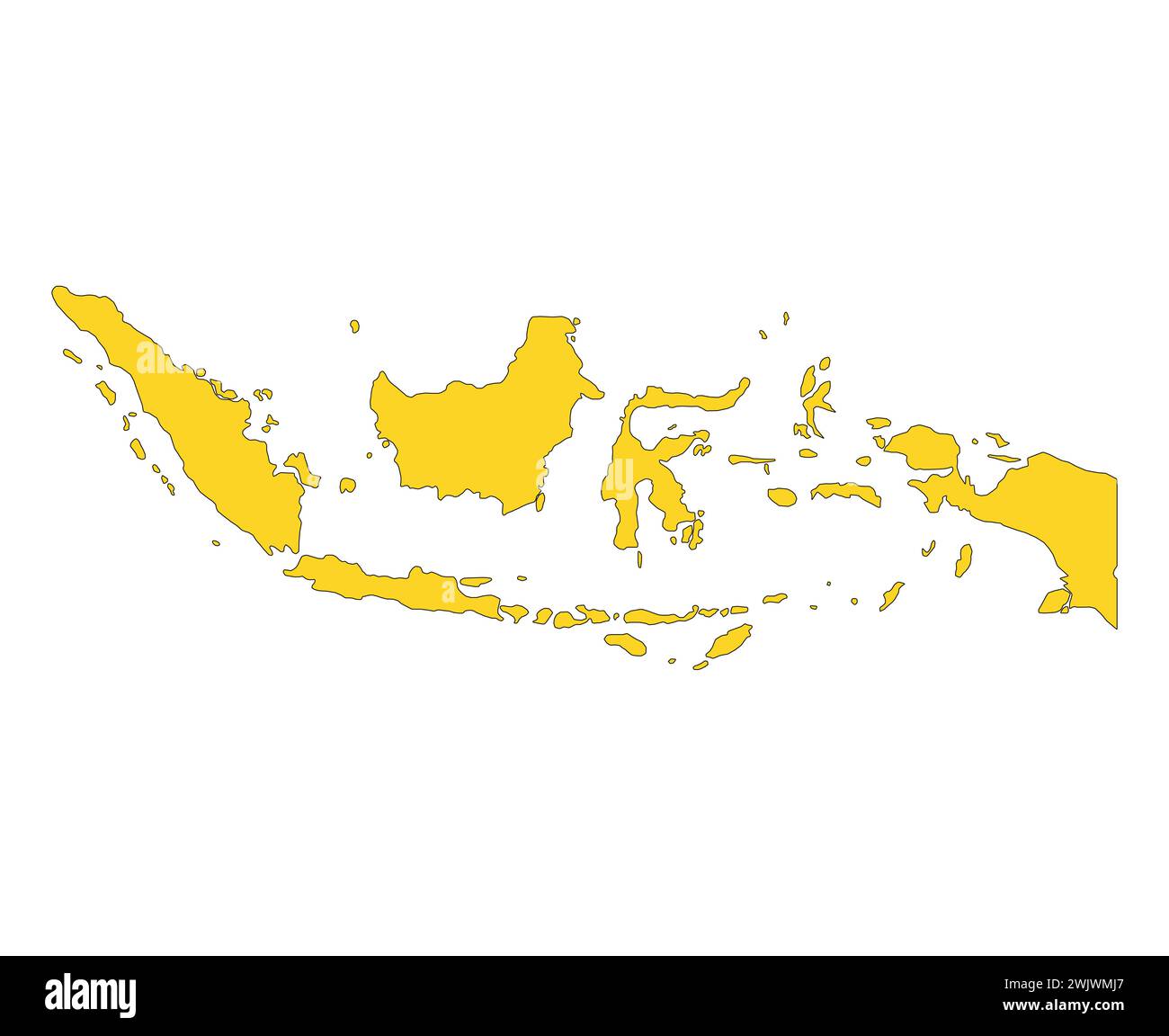 Indonesia detailed map shape, Flat web graphic concept icon symbol ...
