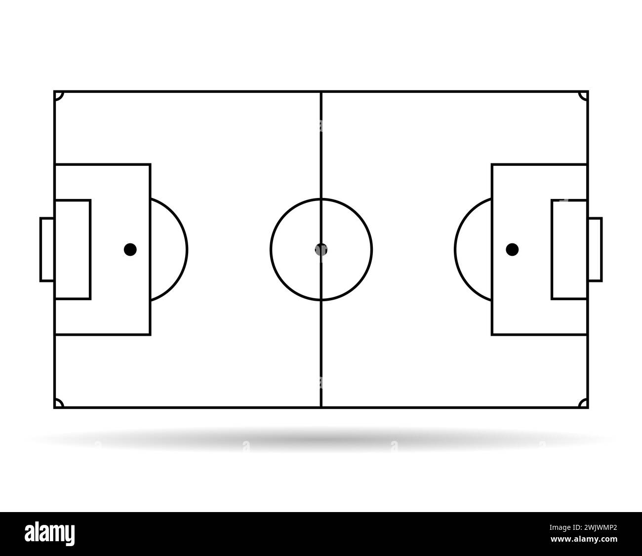 Football field sport shadow icon, soccer game area sign, web template ...