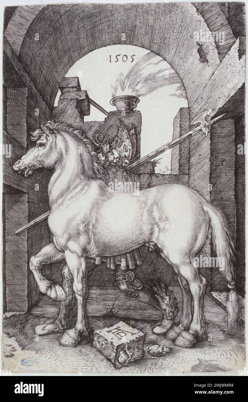 Albrecht Dürer (1471-1528). "The little horse". Engraving. Museum of ...
