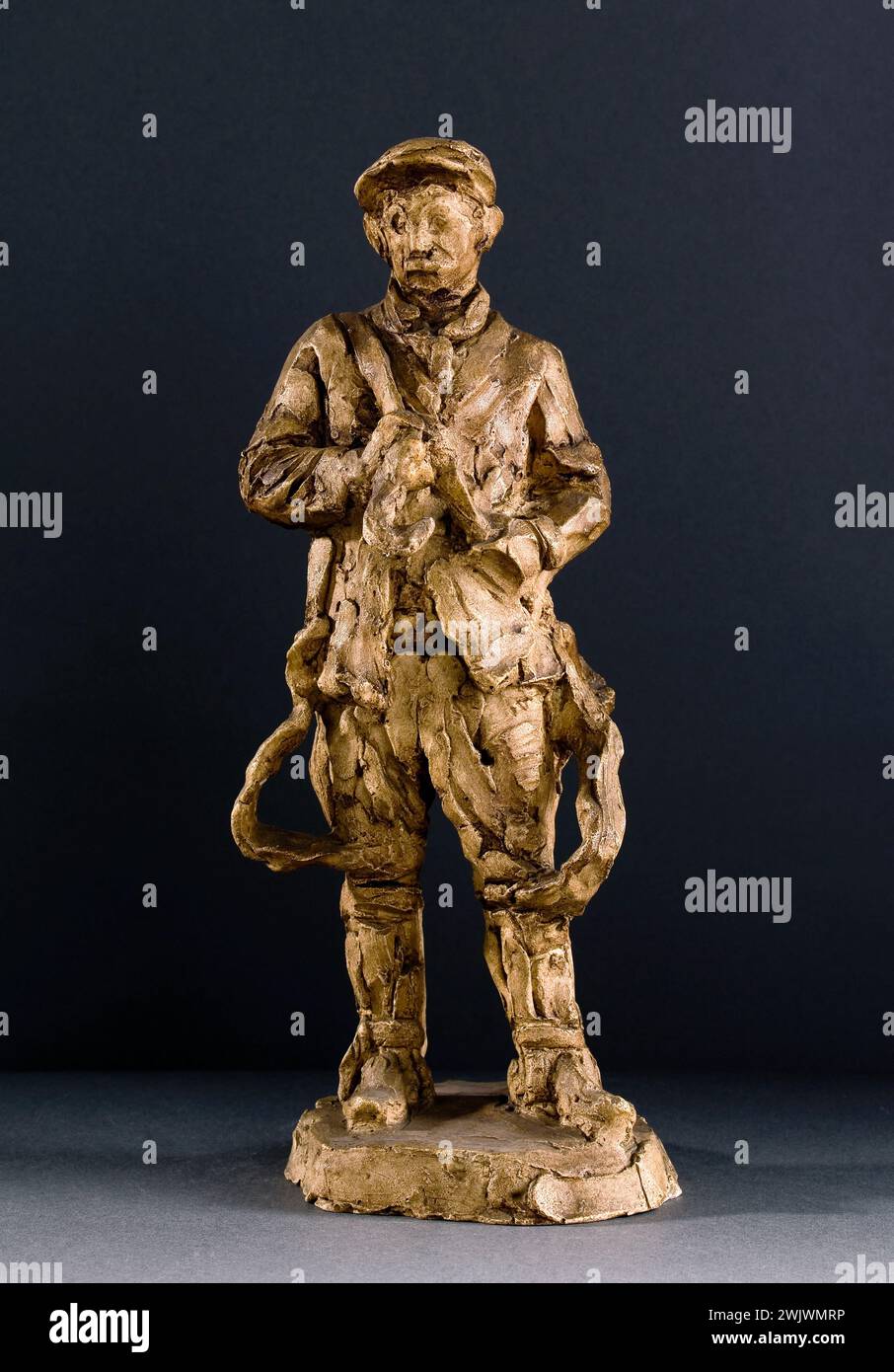 Aimé-Jules Dalou (1838-1902). "Badiger". Patinated plaster, between ...