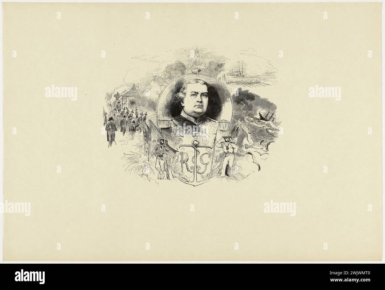 Edmond Morin (1824-1882). "Admiral Rigault de Genouilly". Bois, 1873 ...