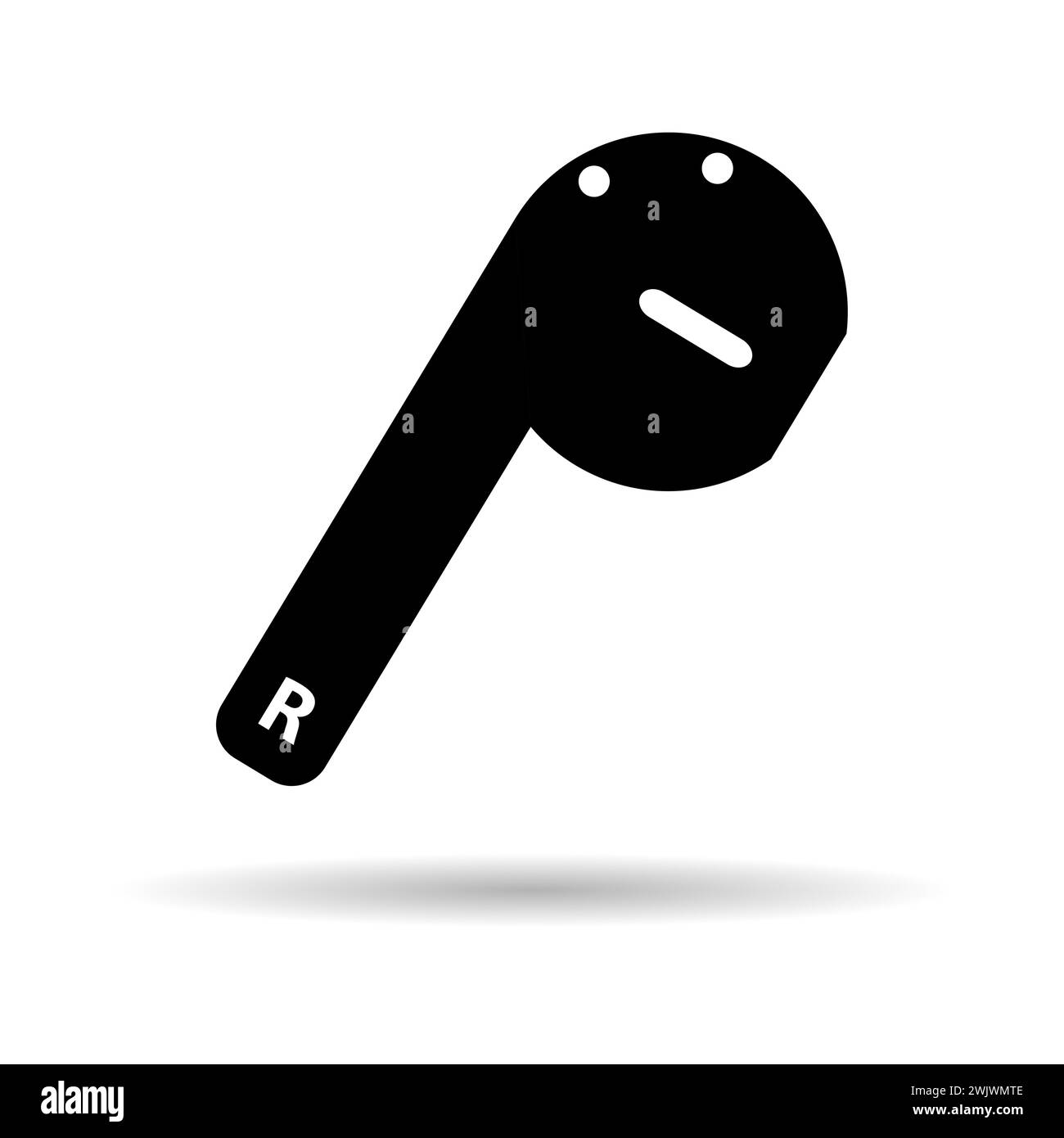 Earphones music flat icon shadow, sound technology device sign, web ...