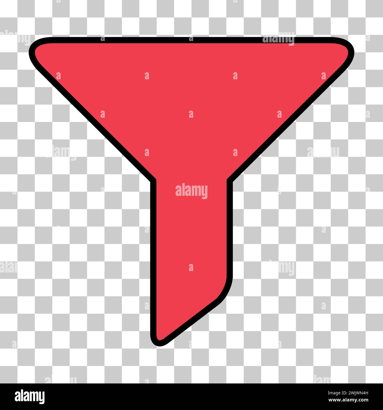 Filter button web shape icon, flat filtering symbol, funnel sign vector ...