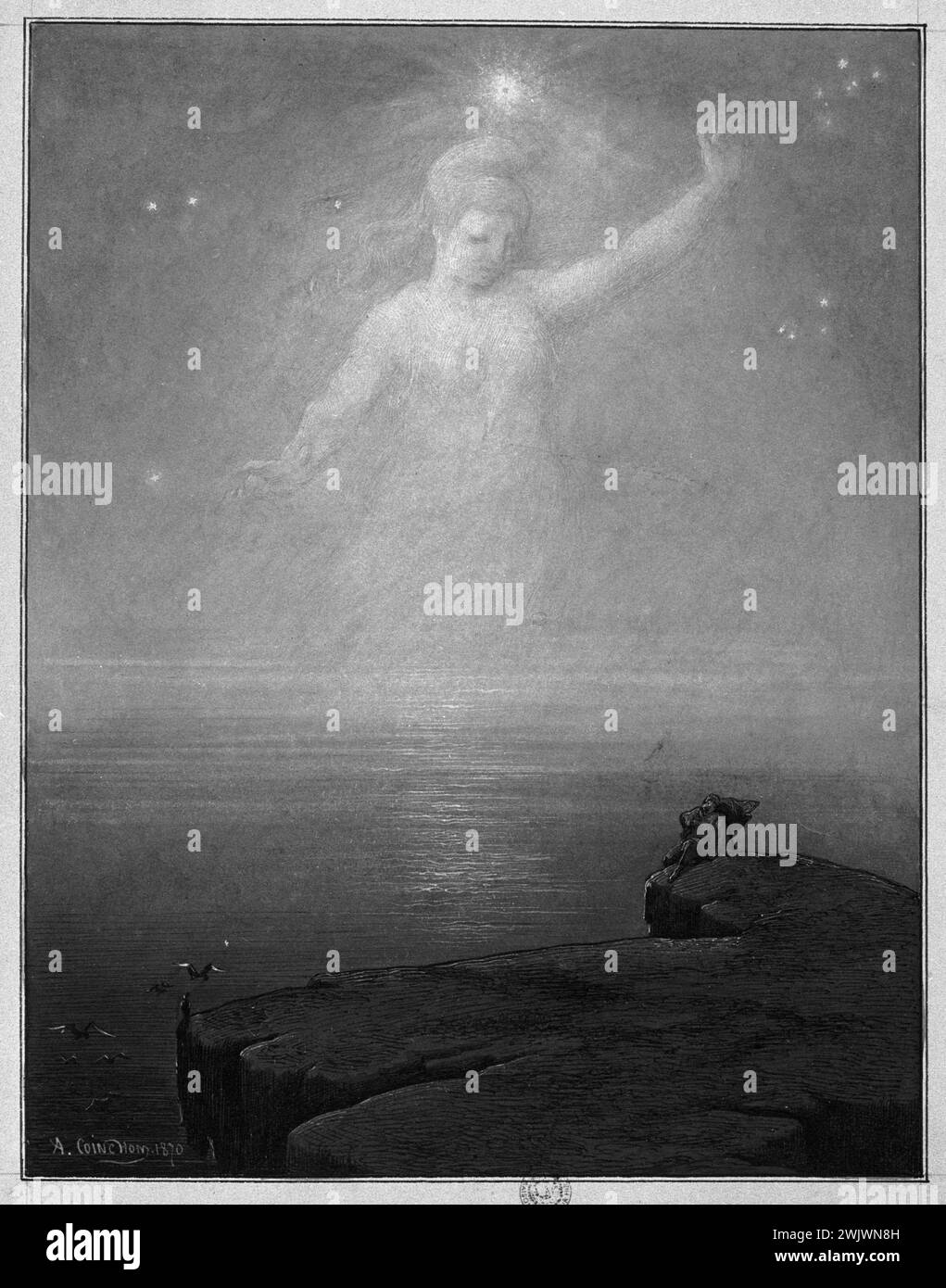 Victor Hugo (1802-1885). "Les punishments VI, XV: Stella". Drawing by ...