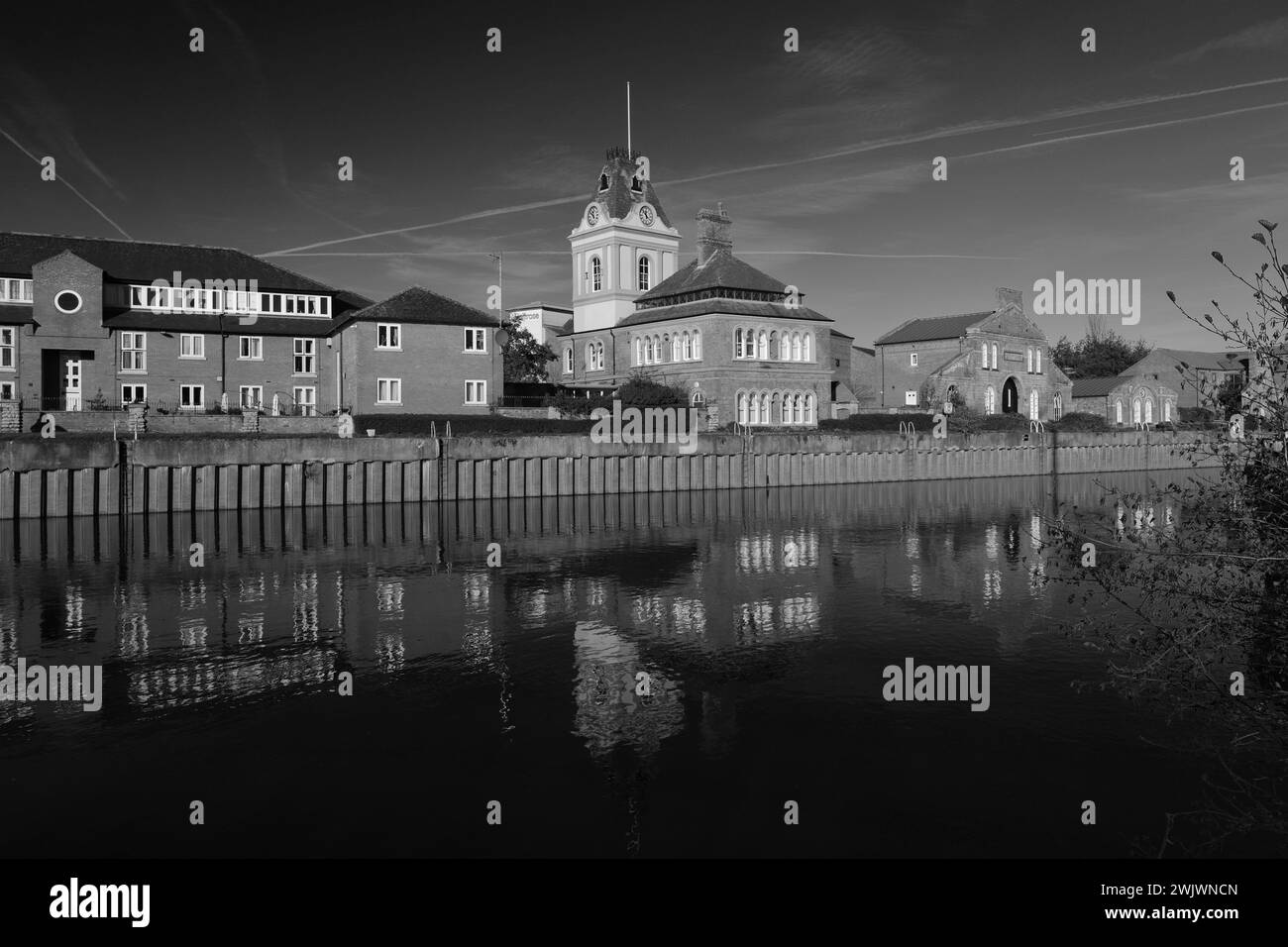 View over Newark Wharf, river Trent, Newark on Trent, Nottinghamshire ...