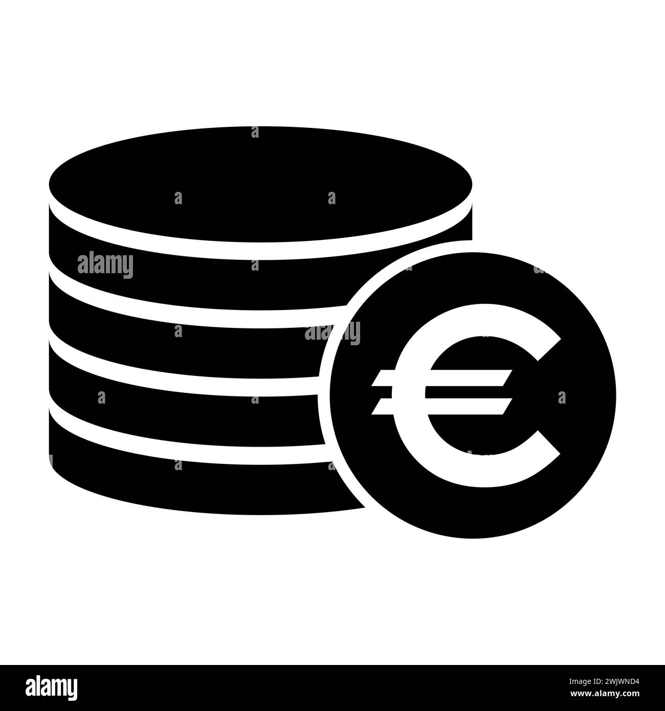 Euro stack coin, flat icon money design, cash sign vector illustration ...