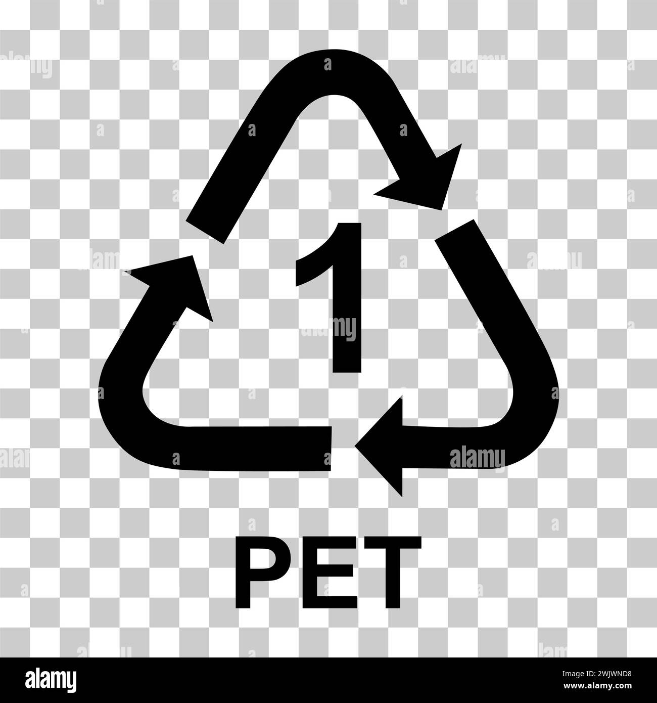 Plastic symbol, ecology recycling sign isolated on white background ...
