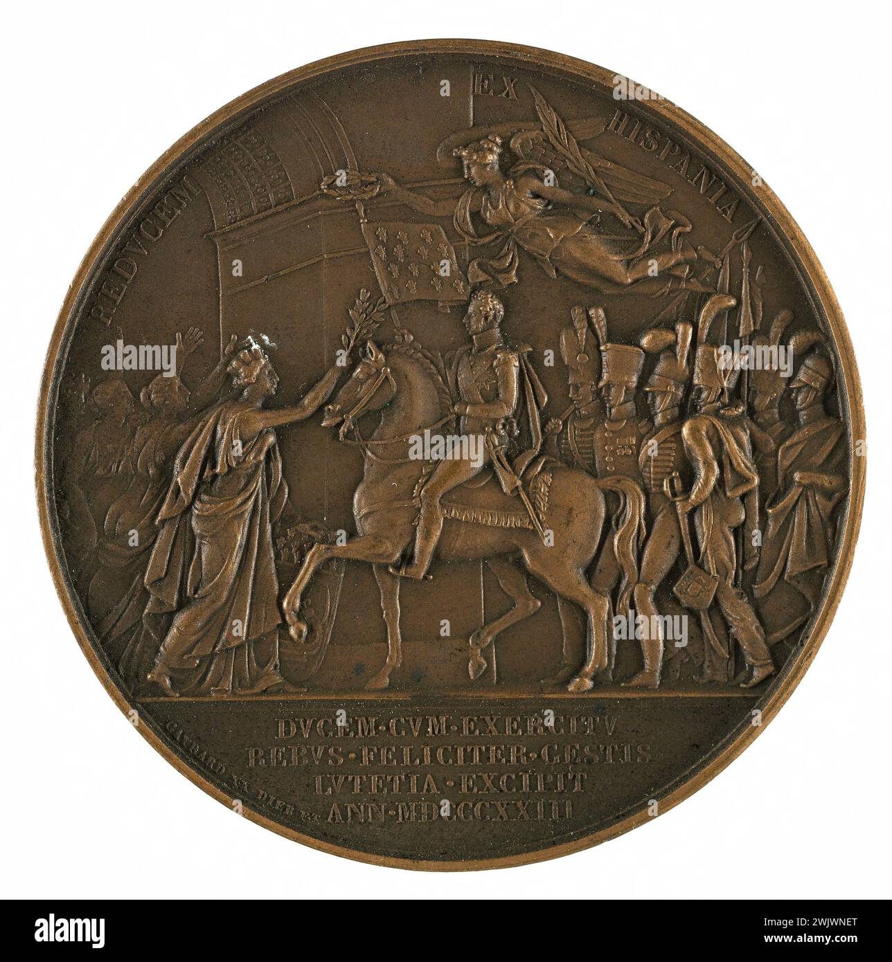 Jean-Bertrand Andrieu (1763-1822). Louis XVIII medal: return from the ...