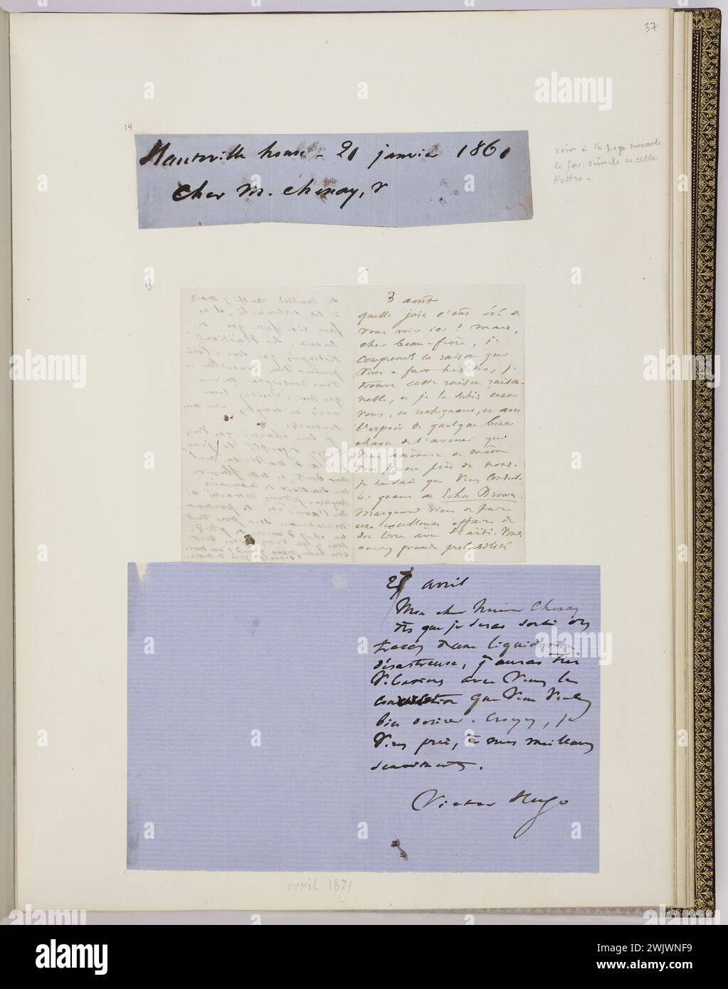 Autograph manuscript of Victor Hugo (1802-1885). Illustrated travel ...