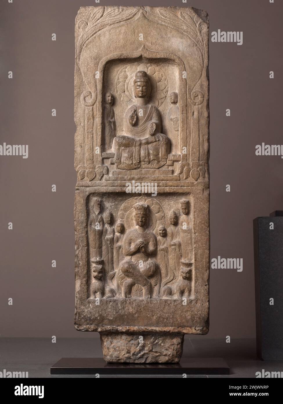 Buddhist stele. Rock. China, end of the Northern Wei dynasty. Paris ...