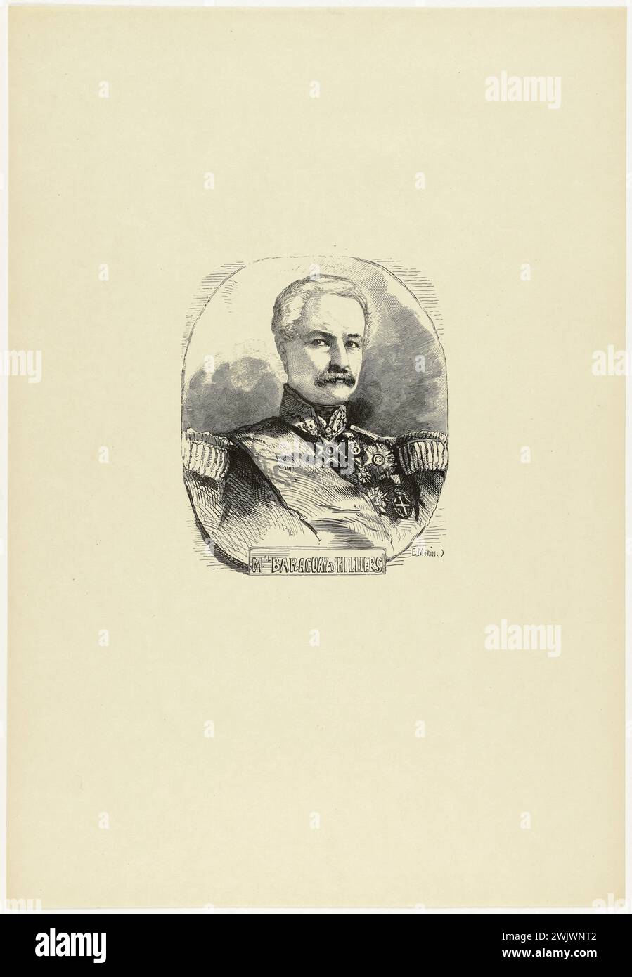 Edmond Morin (1824-1882). "Marshal Baraguay d'Hilliers". Bois, 1858 ...