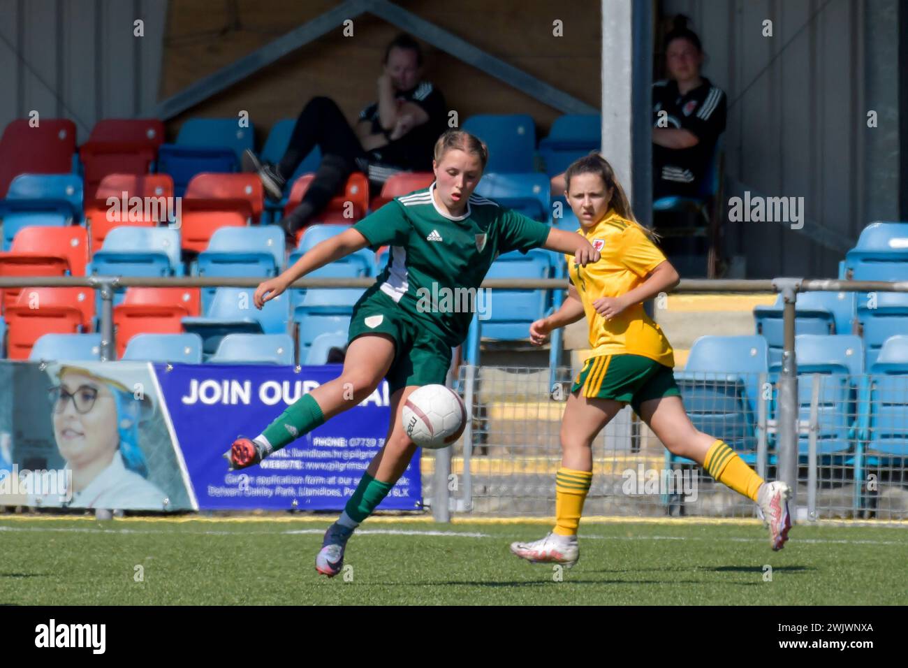 Newtown, Wales. 30 May 2023. Mared Griffiths of FAW Girls Academy North ...