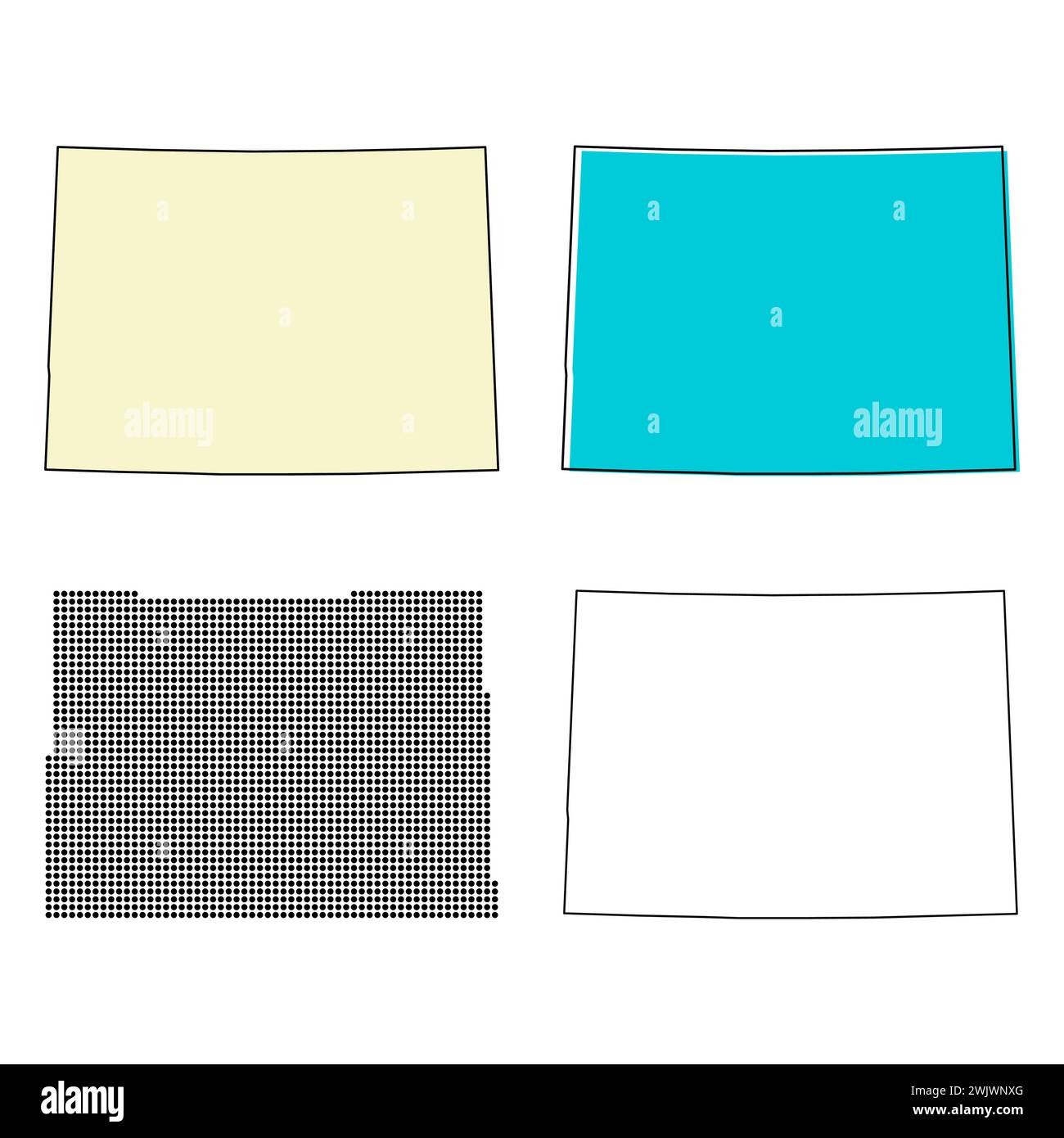 Set of Colorado map, united states of america. Flat concept icon symbol ...