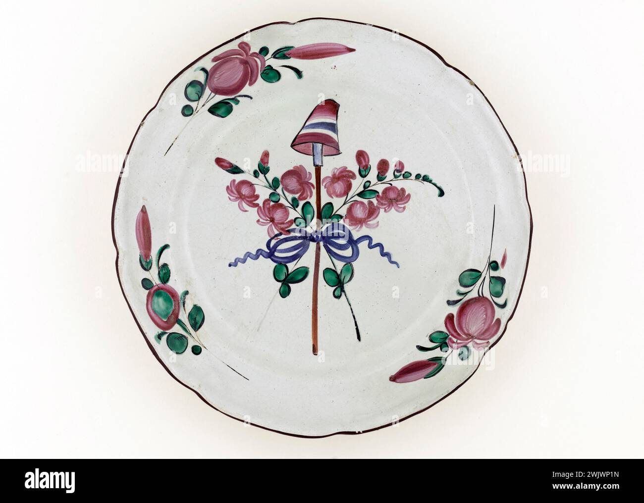 Anonymous. Plate with the Bonnet de la Liberté. Earthenware. Paris ...