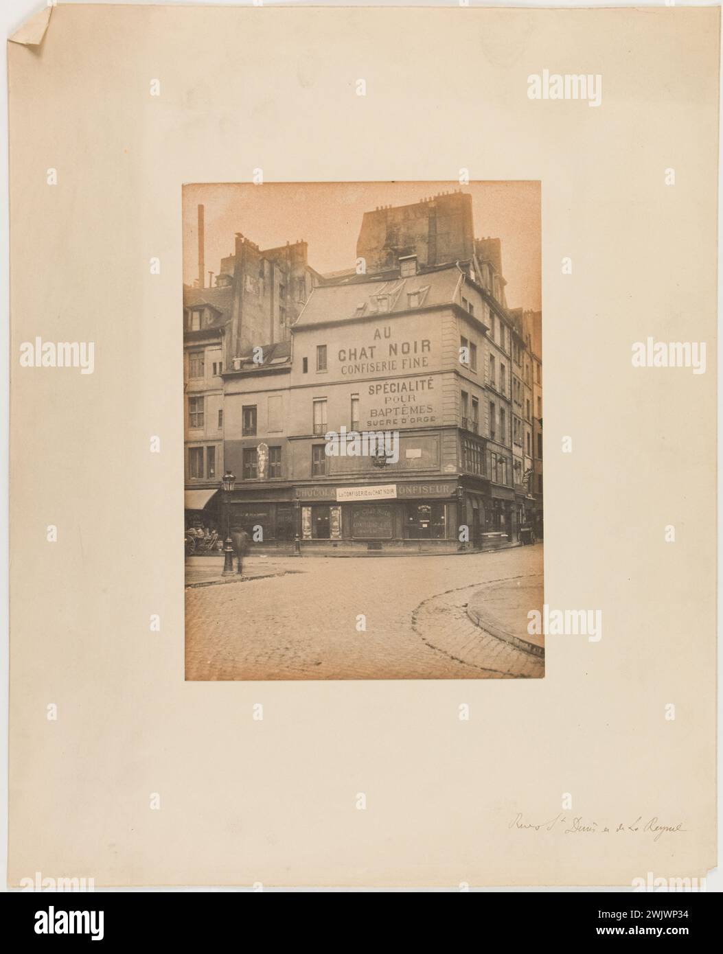 At the black cat, scribe's birthplace, rue Saint-Denis. Paris (1 arr ...