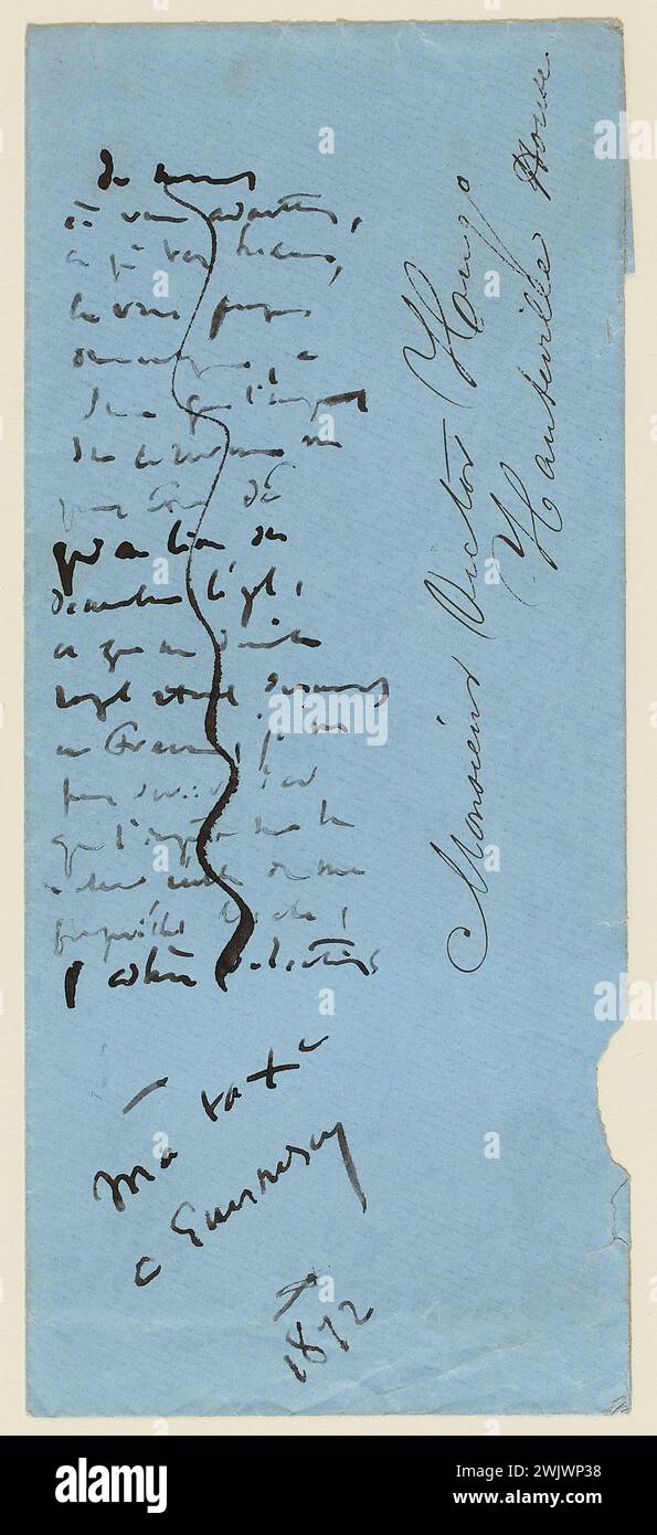 Hugo, Victor (n.1802-02-26-D.1885-05-22), envelope of the letter of ...