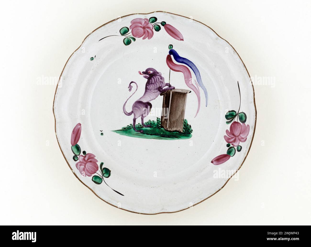 Lion and flag plate. Earthenware. 1791-1793. Paris, Carnavalet museum ...