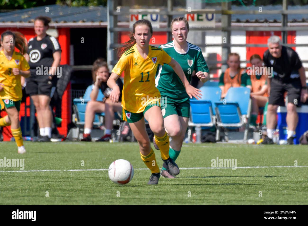 Newtown, Wales. 30 May 2023. Chloe McMahon of FAW Girls Academy South ...