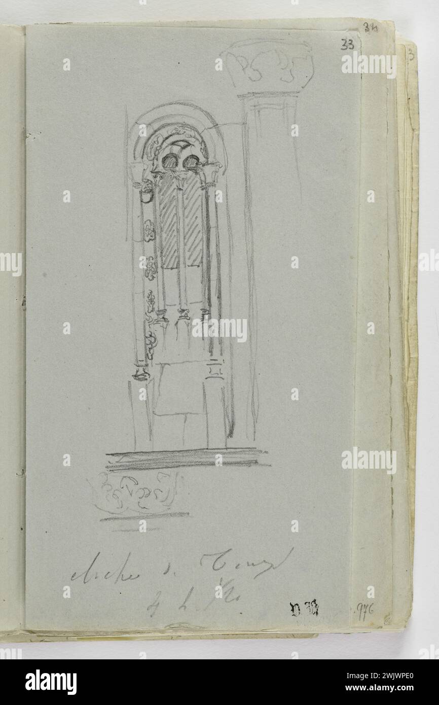 Victor Hugo (1802-1885). "Corvirle of Tours". Graphite pencil on woven ...