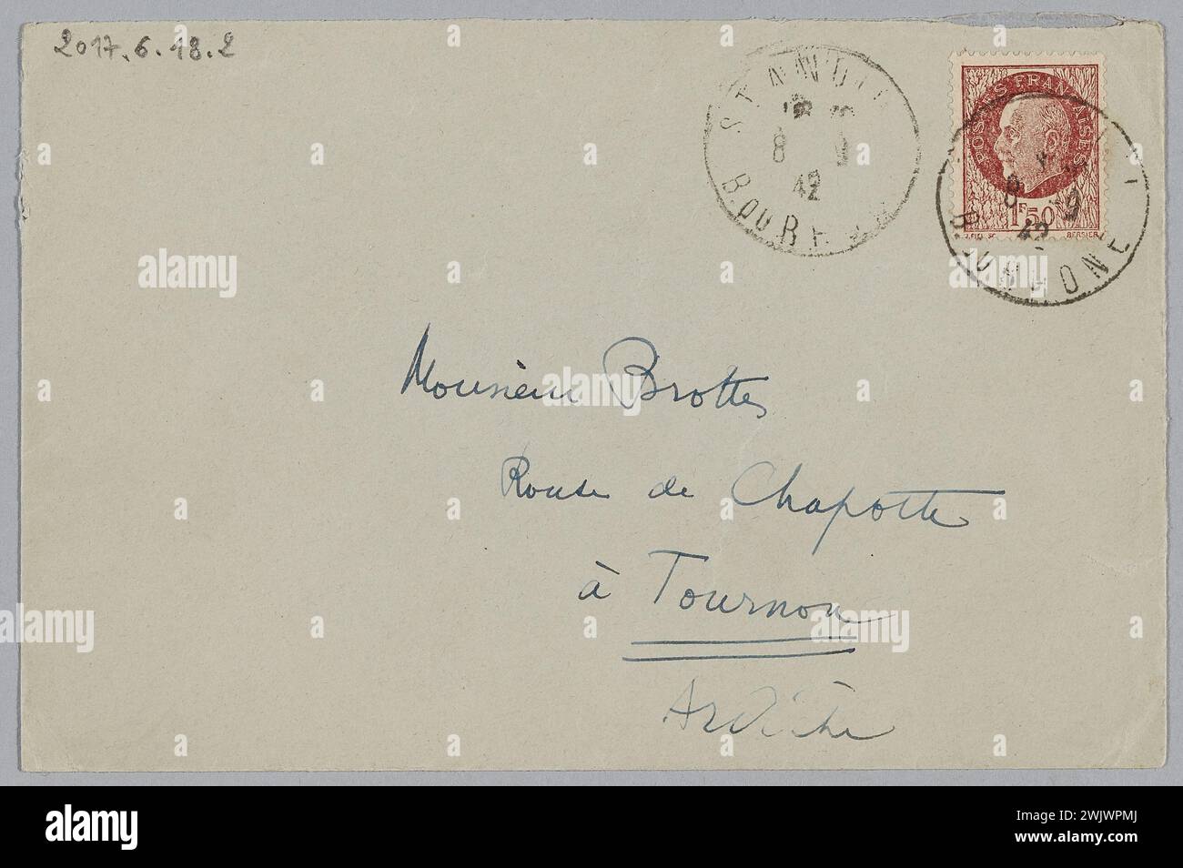 Moulin, Jean (dit Rex) (n.1899-06-20-D.1943-07-08), mail envelope of ...