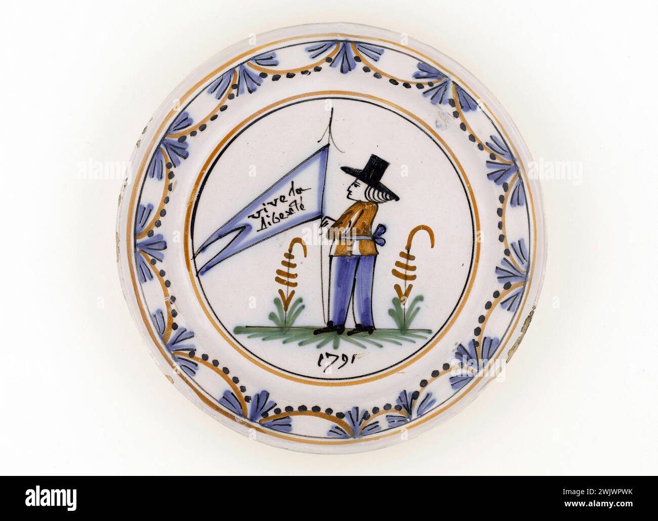 Drapeau door plate. Earthenware. 1791. Paris, Carnavalet museum. 76185 ...