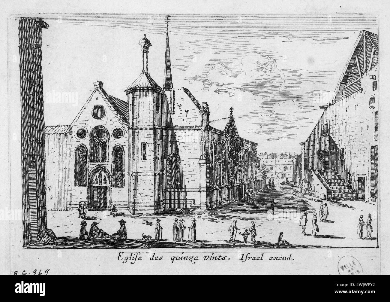 Israel Silvestre (1621-1691), Israel Henriet (1590-1661). "Church of ...