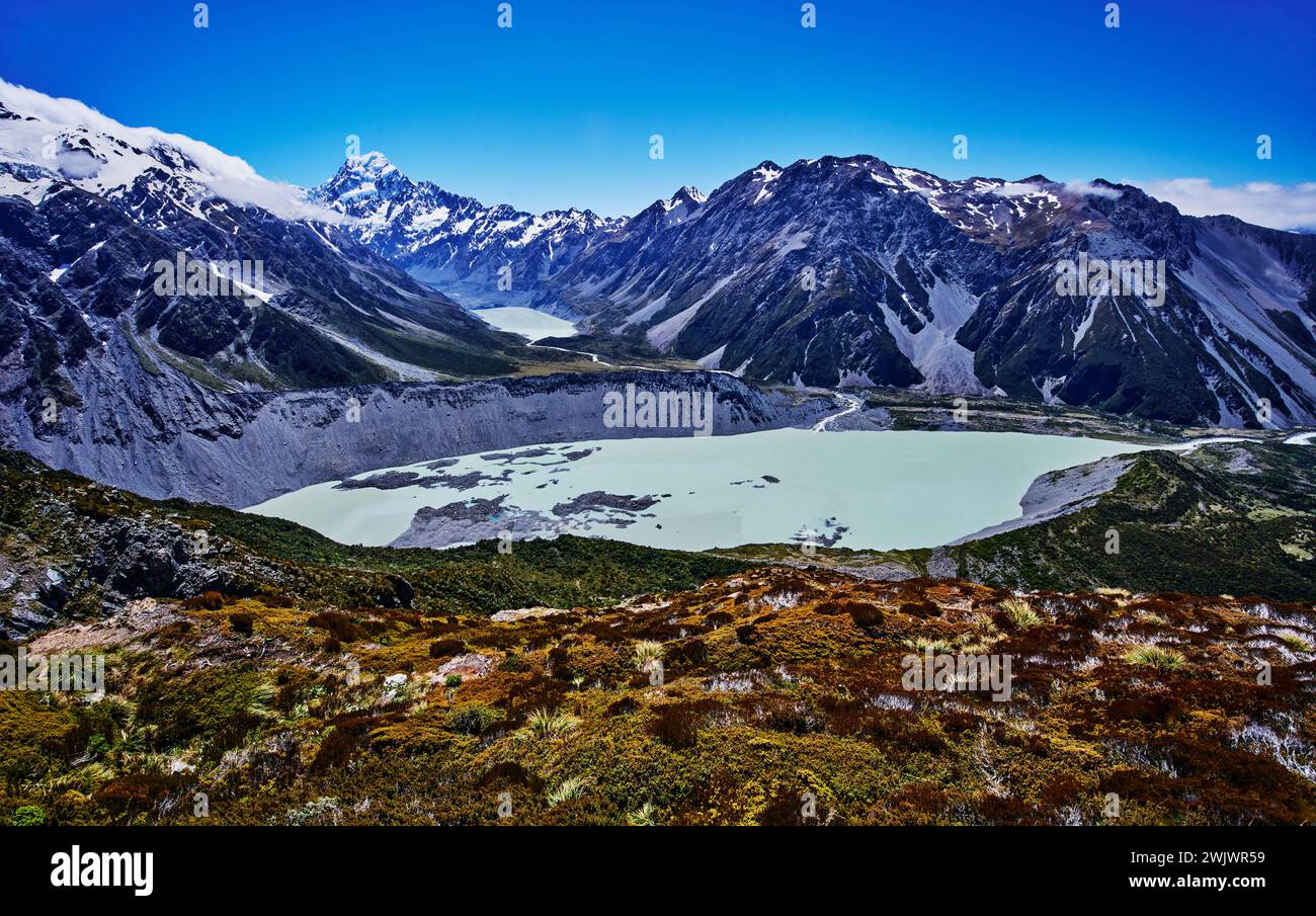Landscape of Aoraki / Mount Cook, the highest mountain in New Zealand Stock Photo - Alamy