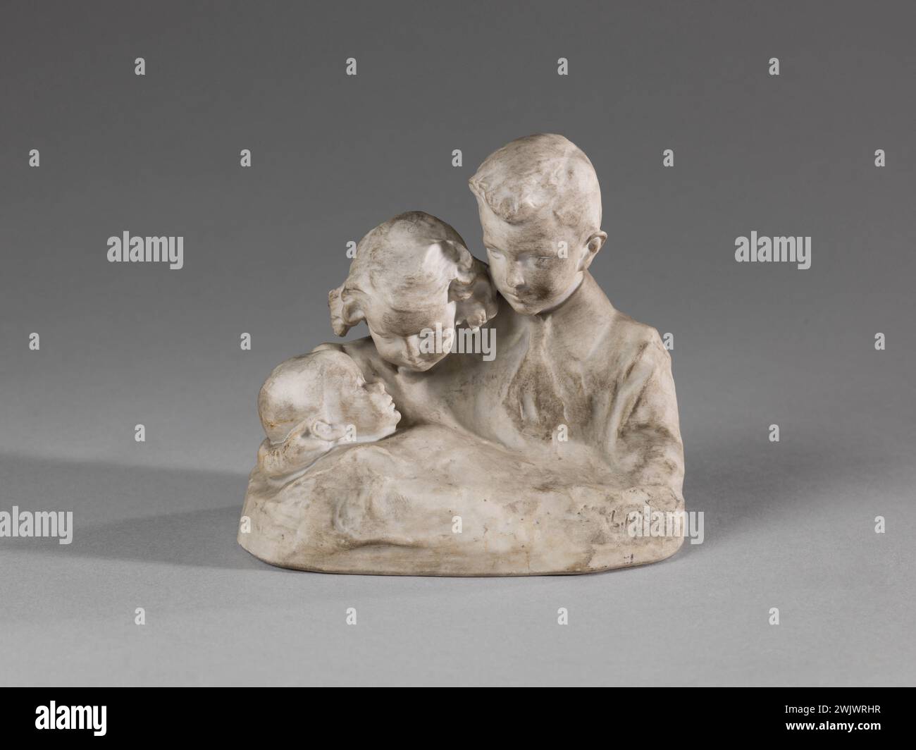Louis-Henri Nicot (1878-1944). "Three children". Biscuit (porcelain ...