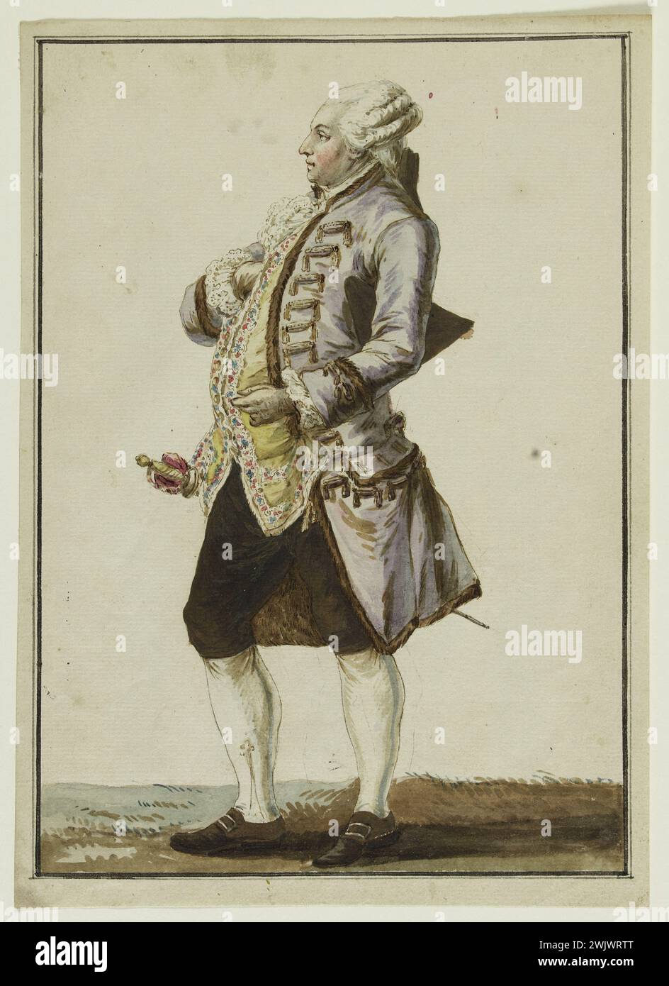 Pierre Thomas Leclerc (1740-APR. 1799). "Man dressed in a coat in ...