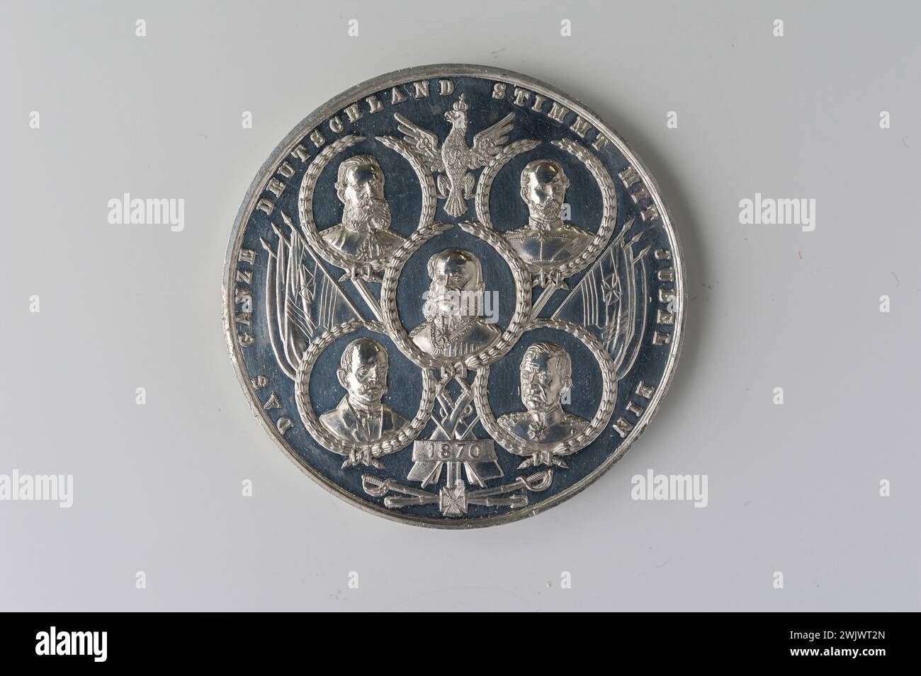 Carnavalet museum, medal collection Right trophy made up of flags and ...